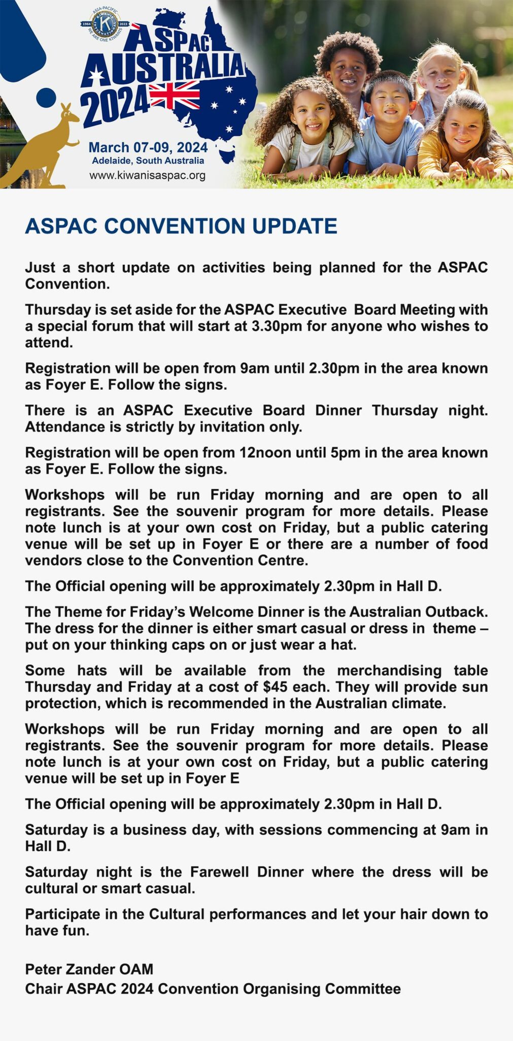 Exciting updates on the ASPAC Australia 2024 - Kiwanis Asia-Pacific Region